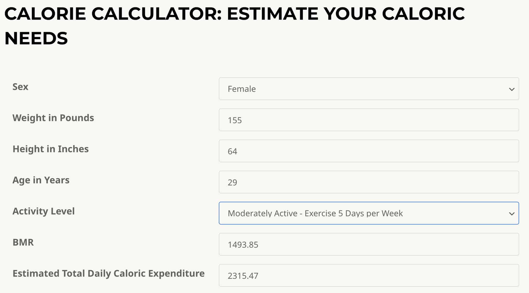 Calorie Calculator: Estimate Your Caloric Needs